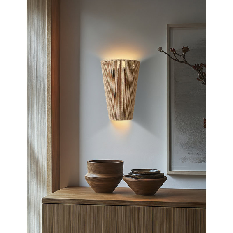 Dovecove Eco - Nido ADA 2-Light Natural Rope Wall Sconce | Wayfair